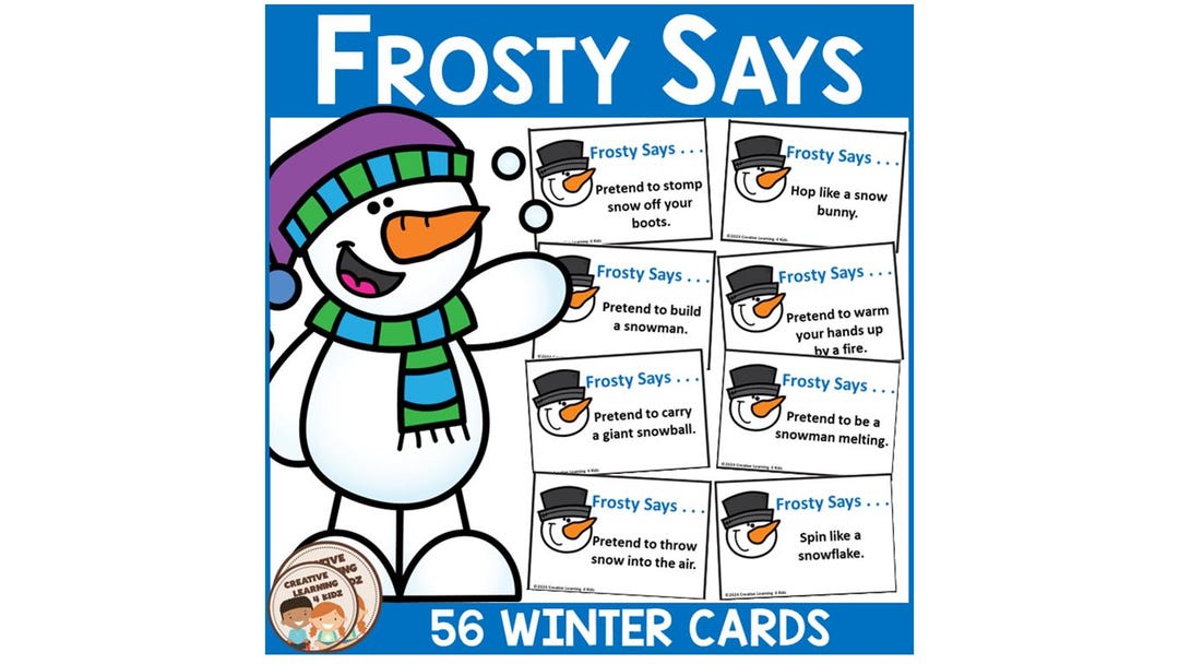 Winter Frosty Says Cards Simon Game Following Directions - Etsy