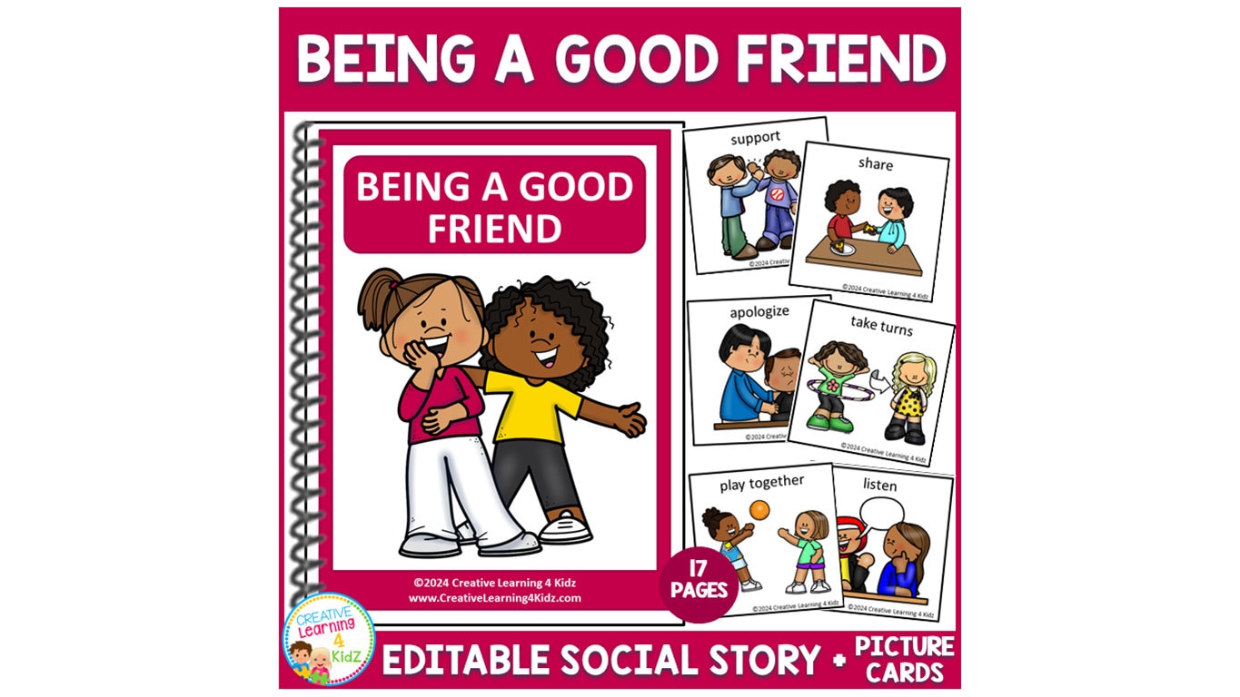 Social Story Being a Good Friend Book Behavior Autism - Etsy