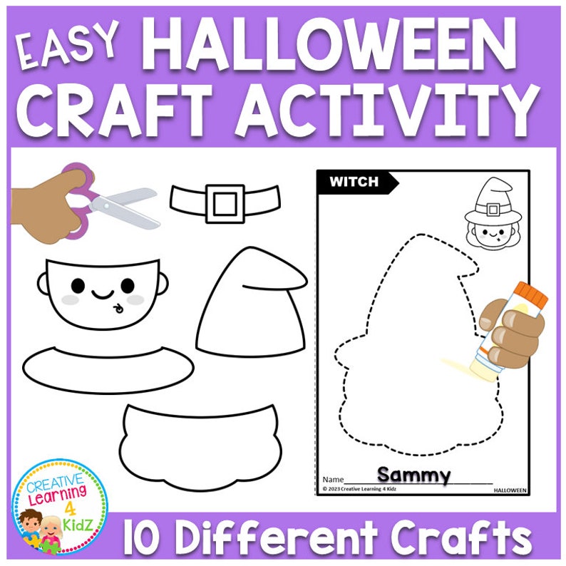 Easy Halloween Craft Activity Cut and Paste Fine Motor Skills - Etsy