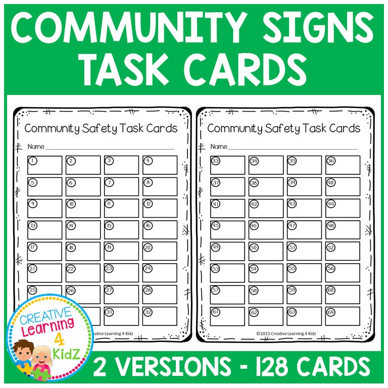 Community Signs Task Cards Survival Signs - Etsy