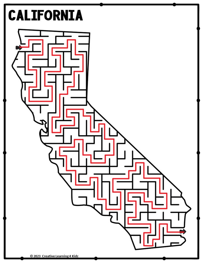USA 50 States Mazes Activity - Etsy