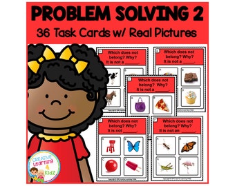 Problem Solving Task Cards ABA Special Education - Etsy