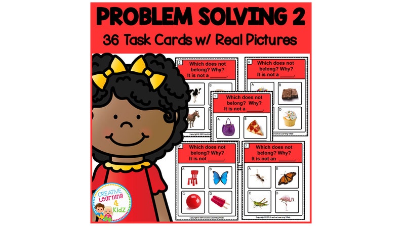 Problem Solving 2 Task Cards ABA Special Education - Etsy