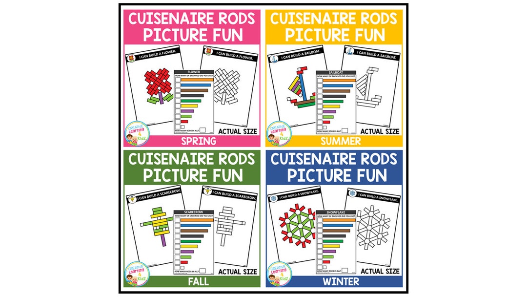 Cuisenaire Rods Seasons Activities Bundle Fine Motor & Spatial ...