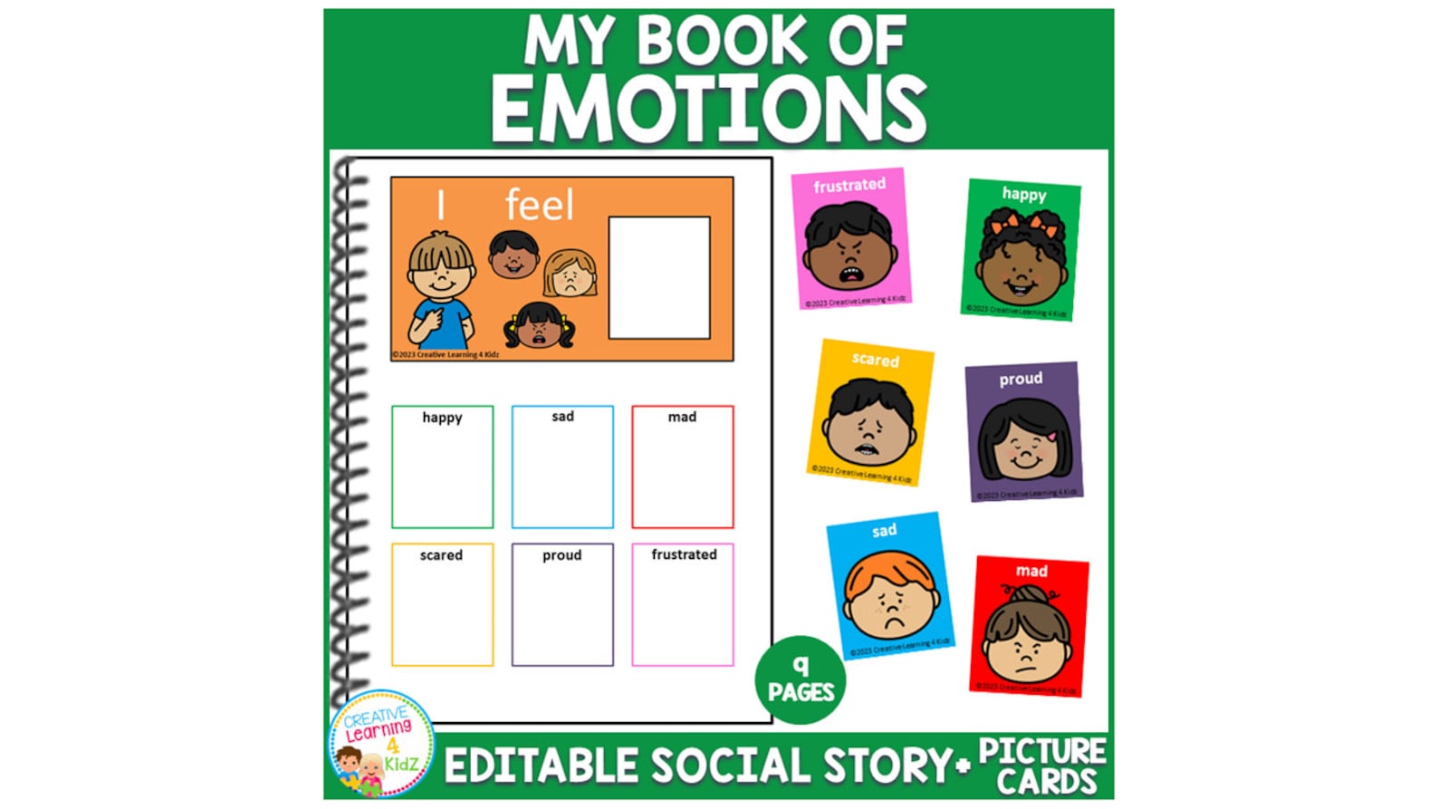 Social Story My Book of Emotions Special Education Autism - Editable - Etsy