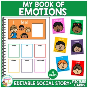 Social Story My Book of Emotions Feelings Autism - Etsy