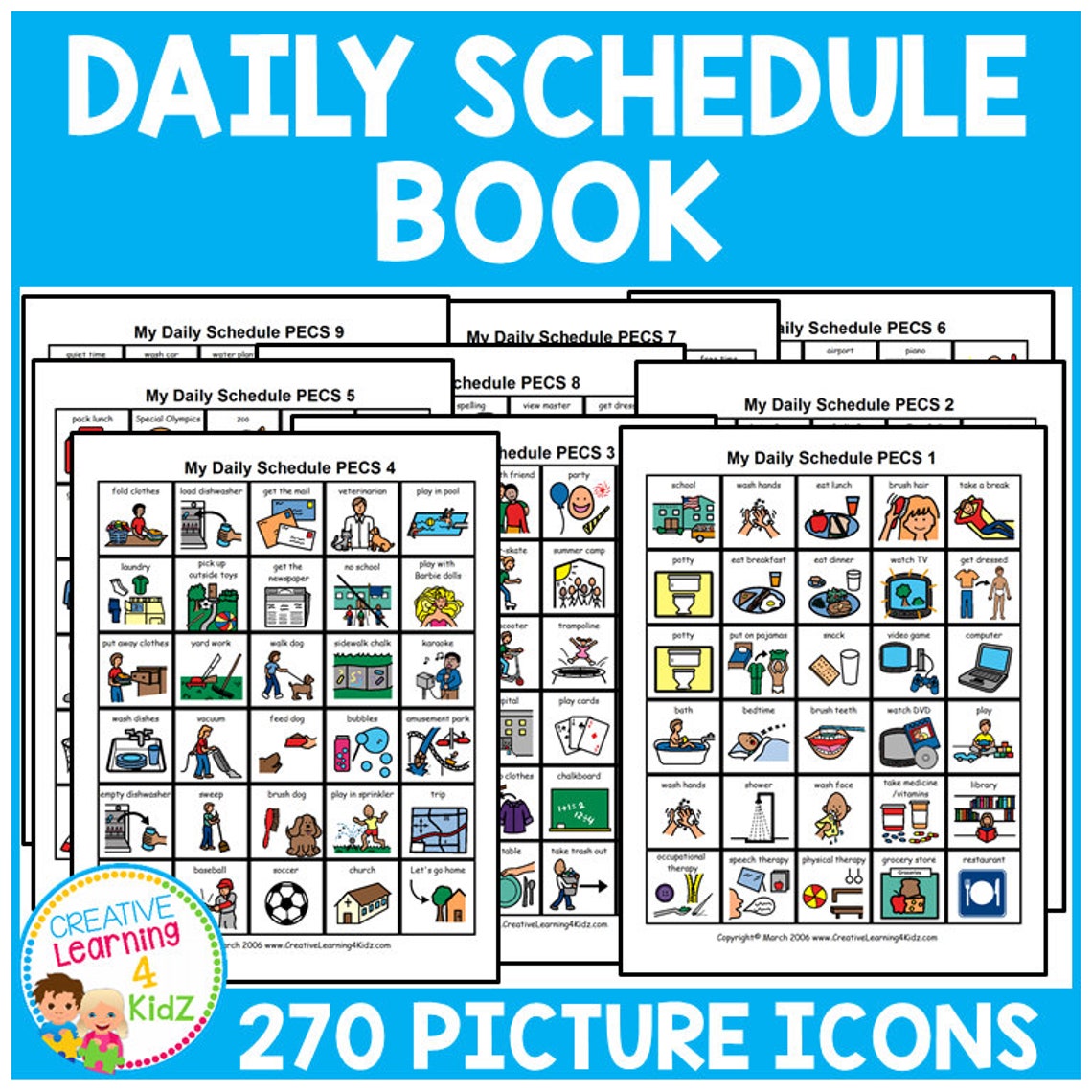 Daily Schedule Book 270 Picture Icons Autism Boardmaker PCS - Etsy Canada