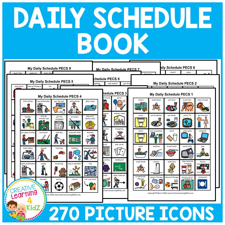 Daily Schedule Book 270 Picture Icons Autism Boardmaker PCS - Etsy