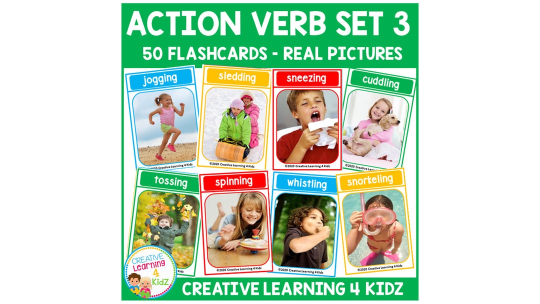Action Verb Cards Set 3 - Etsy