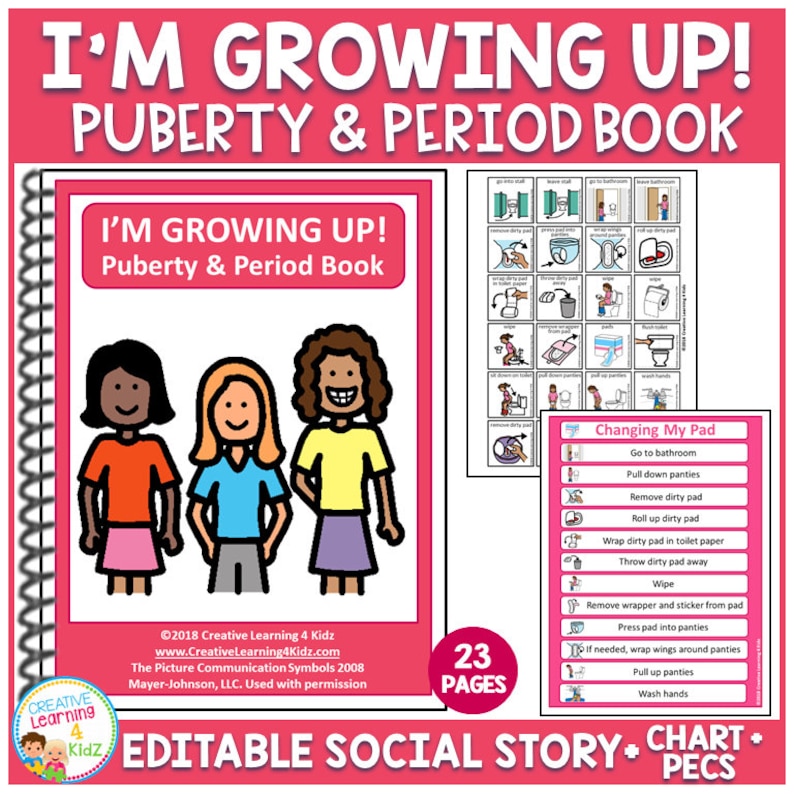 Puberty & Period Book for Girls (editable) Social Story - Etsy