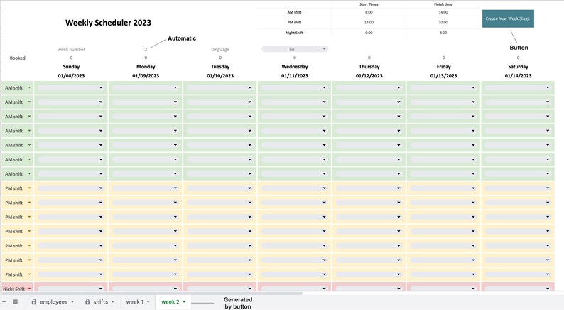 Best Shift Scheduler Google Sheet Template 2024 Weekly Shift Scheduler ...