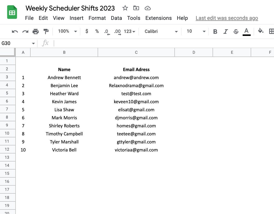 Best Shift Scheduler Google Sheet Template 2024 Weekly Shift Scheduler ...