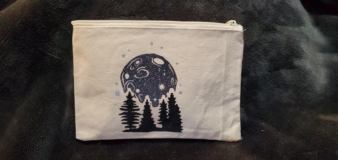 Canvas Bag With Custom Decals. 4x6. Perfect for Make up or as a Pencil ...