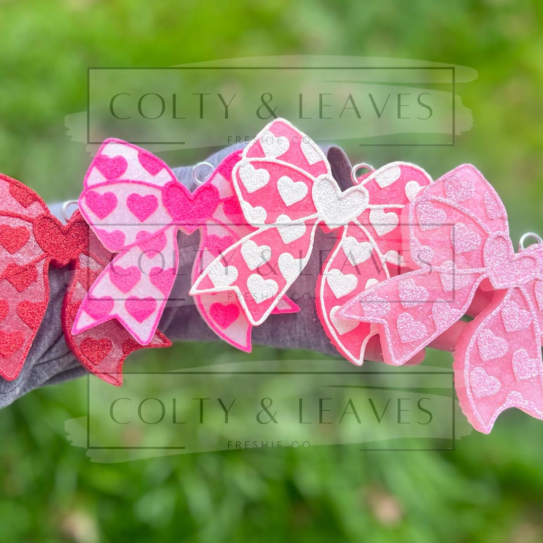 Heart Bow Freshie, Car Air Freshener, Valentine Car Scent - Etsy