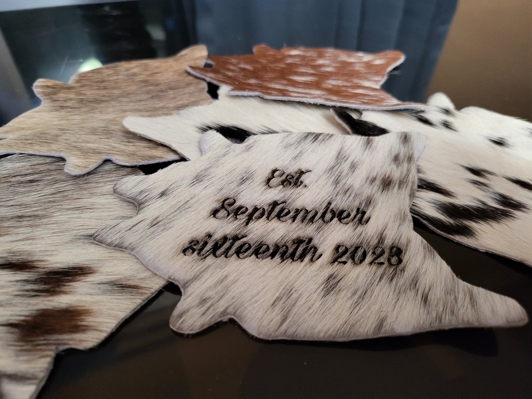 Custom Engraved Cowhide Shapes - Etsy