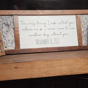 Genuine Cowhide Wood Sign, Customizable Rustic Sign, Rustic Decor ...