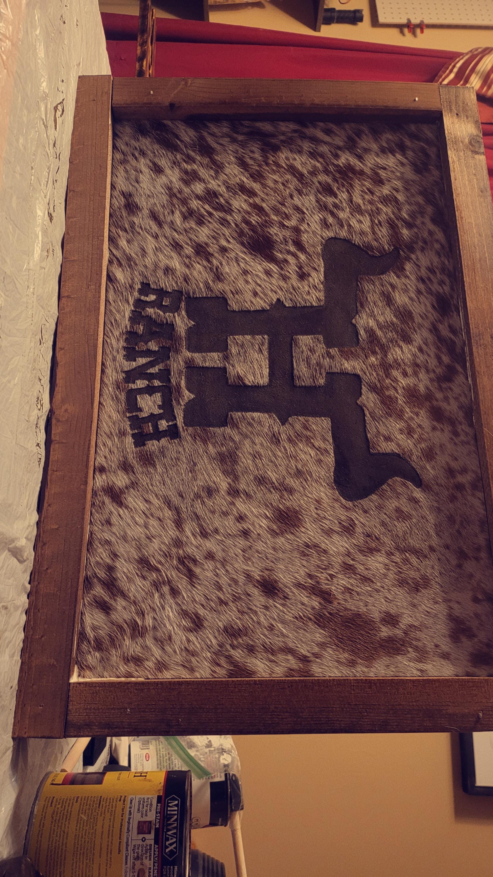 Genuine Cowhide Sign, All Around Cowhide, Customizable - Etsy