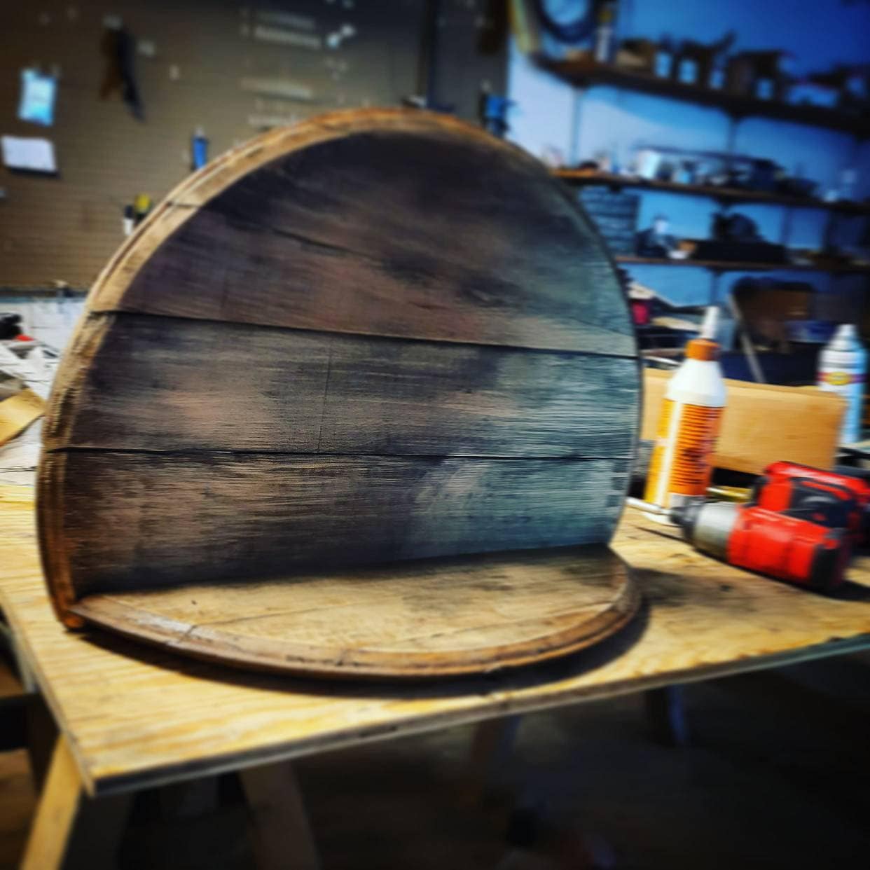 Barrel Lid Shelf Whiskey Barrel Lid Shelf White Oak Barrel - Etsy