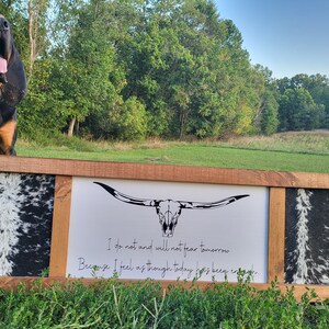 Genuine Cowhide Wood Sign, Customizable Rustic Sign, Rustic Decor ...