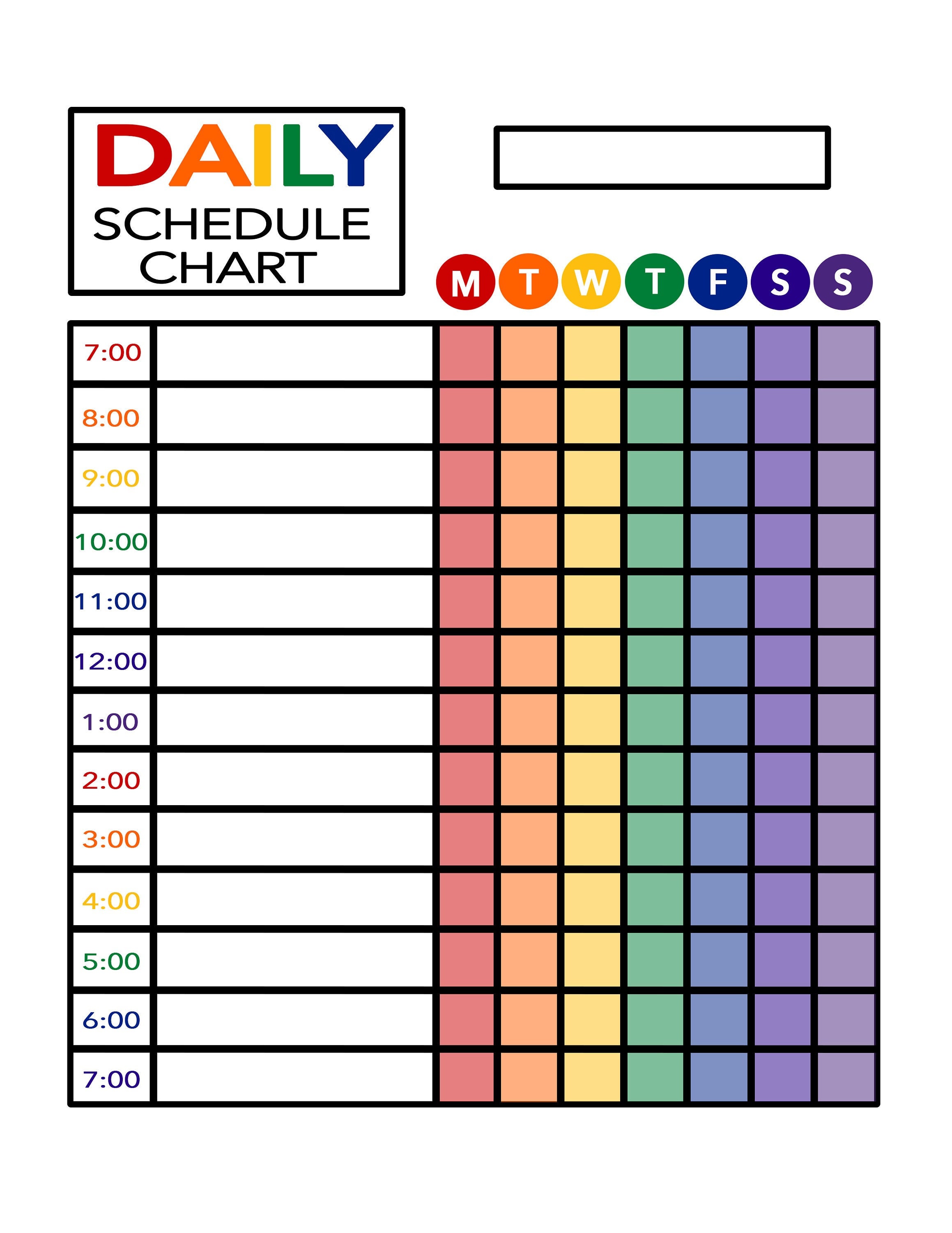 Rainbow Daily Schedule Chart | Printable Homeschool Organizer (digital ...
