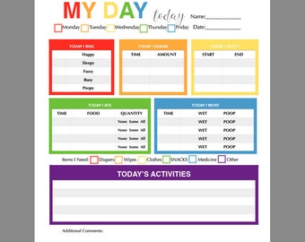 Efficient Daily Report Form for Daycare Preschool and - Etsy