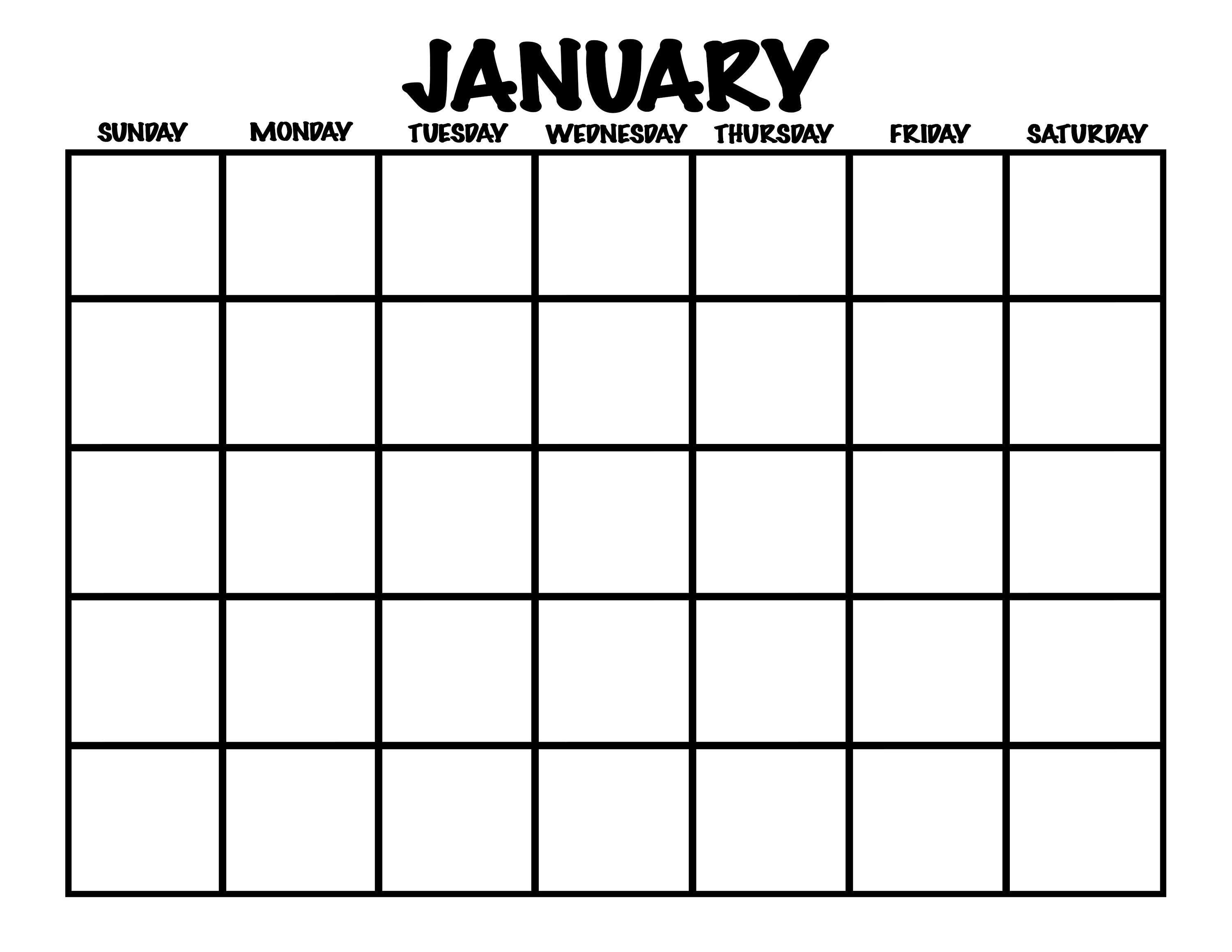 BLANK CALENDAR | PRINTABLE | Black & White Calendar | School Planner ...