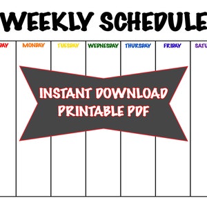 Weekly Schedule Sunday - Saturday | PRINTABLE | Homeschool Weekly ...