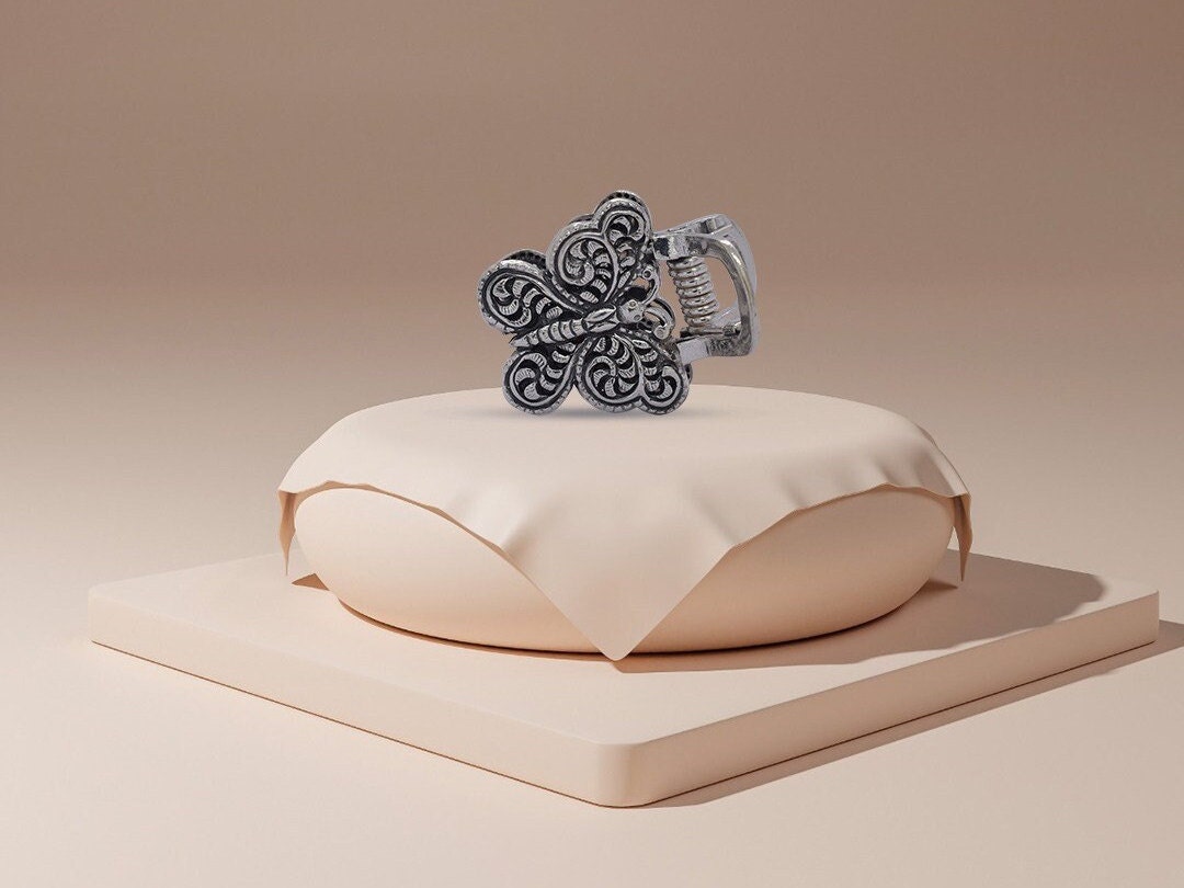 Stunning 925 Sterling Silver Hair Clutch | Handcrafted Hair Accessory ...