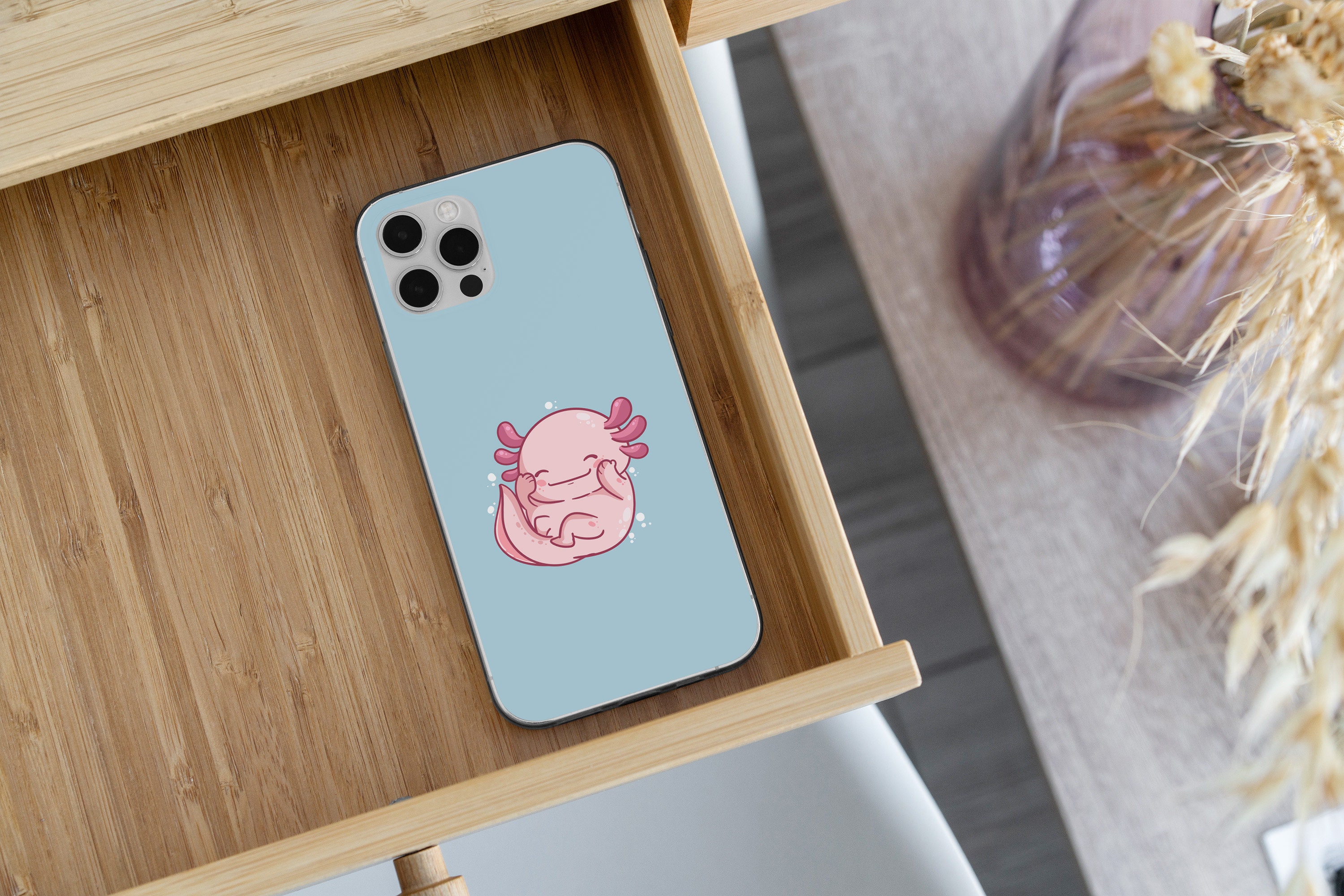 Axolotl Phone Case Cute Axolotl Cover Fit for iPhone 15 14 13 12 11 X 8 ...