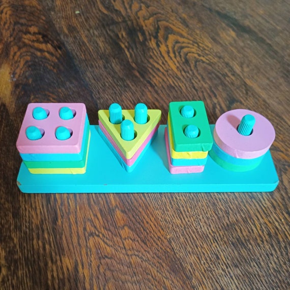Educational Wooden Shapes Toy | Etsy