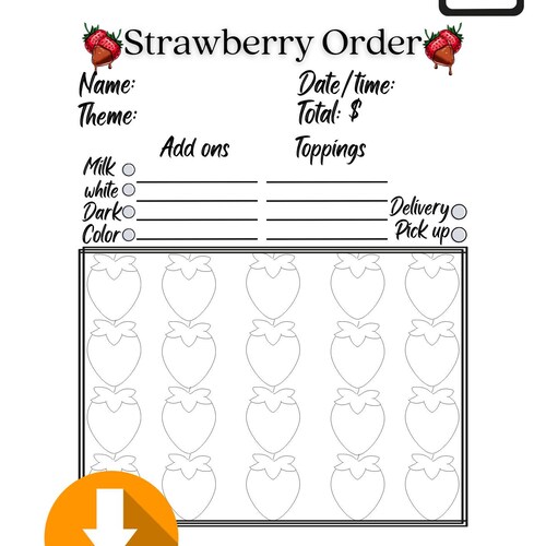 Order Form Template Editable INSTANT DOWNLOAD Printable - Etsy