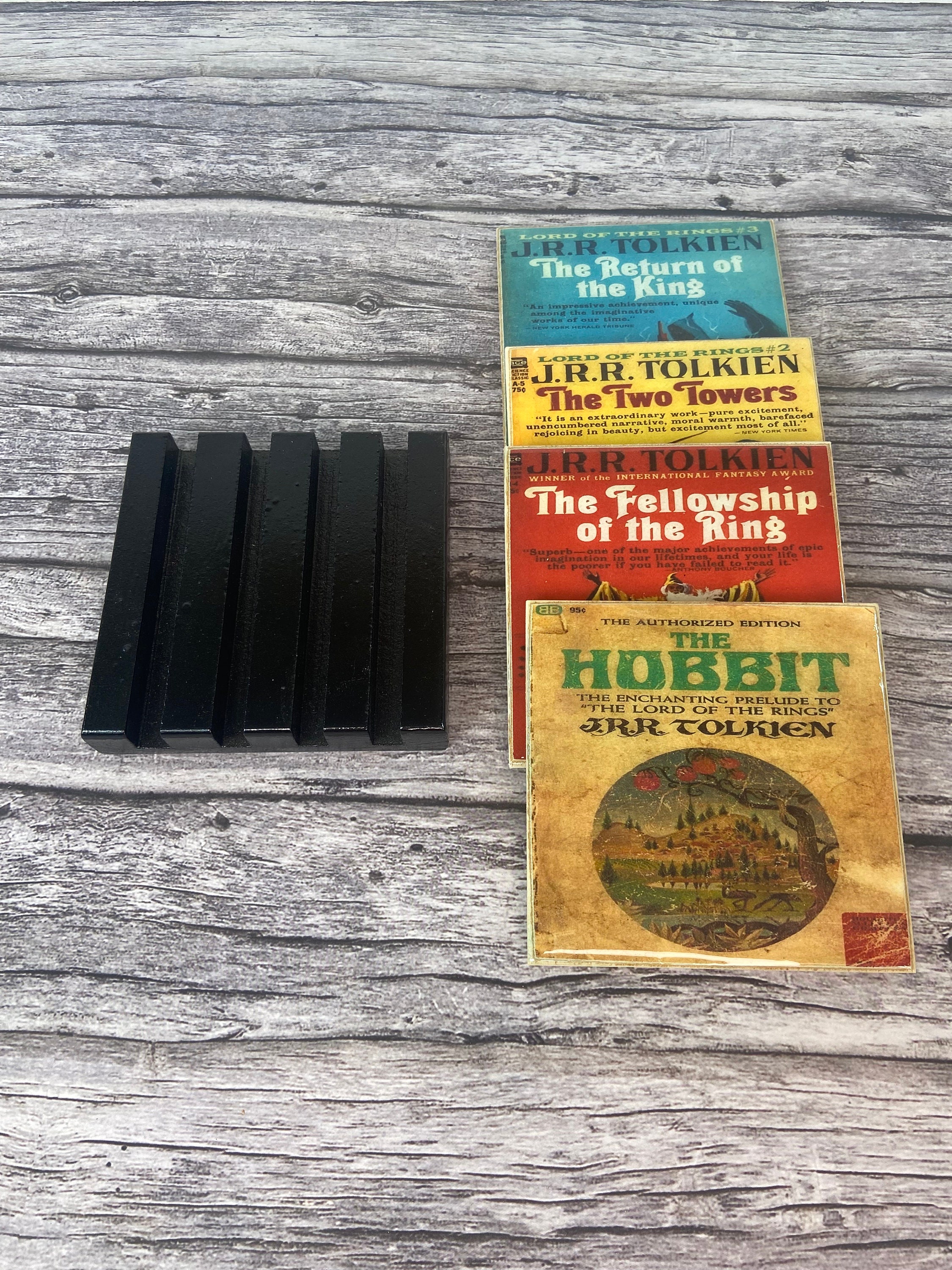 Lord of the Rings Book Cover Coasters: Handmade Wood Coaster Set - Etsy