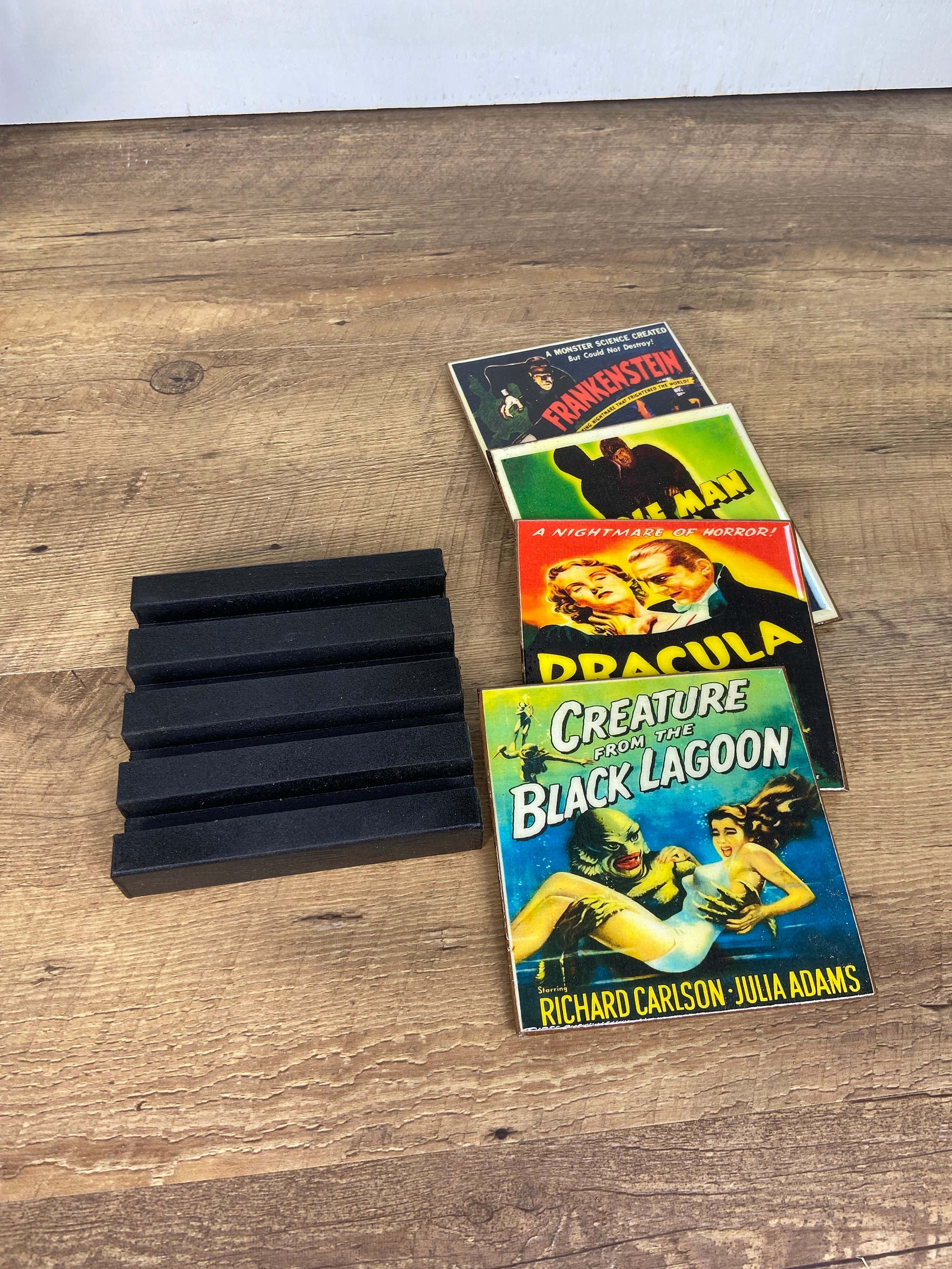 Retro Classic Horror Movie Poster Coasters Resin Sealed Hard Topcoat ...