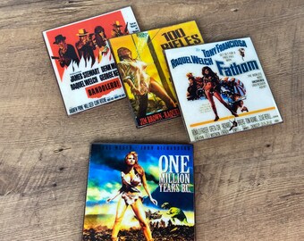 Retro Scifi Space Adventure Movie Poster Coasters Handmade - Etsy