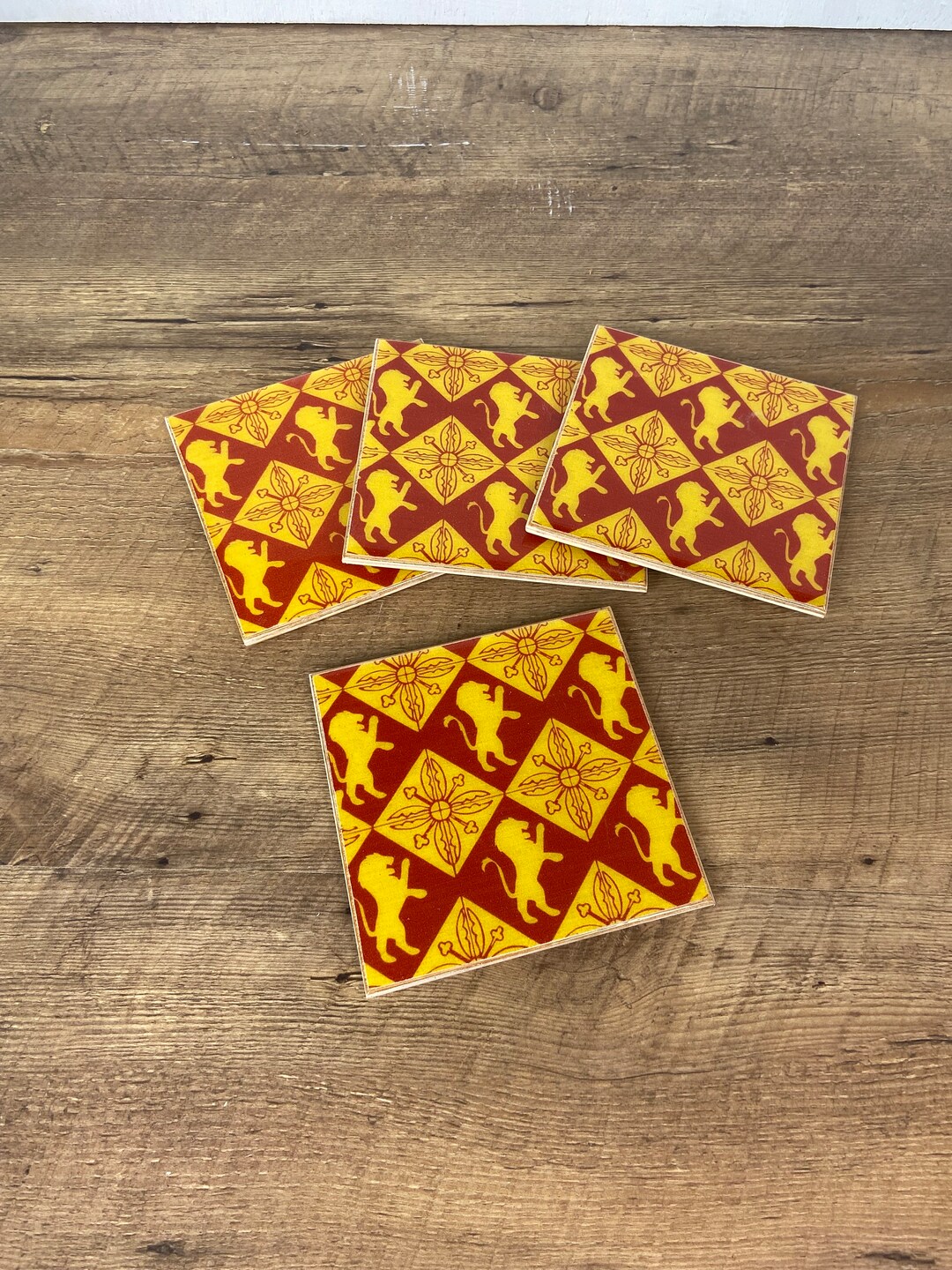 Medieval Tavern Crest Coasters Resin Sealed Hard Topcoat handmade ...
