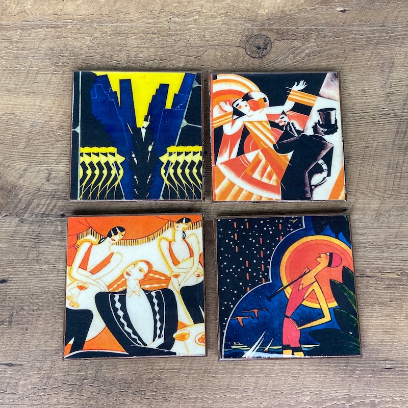 Art Deco Coasters - Etsy