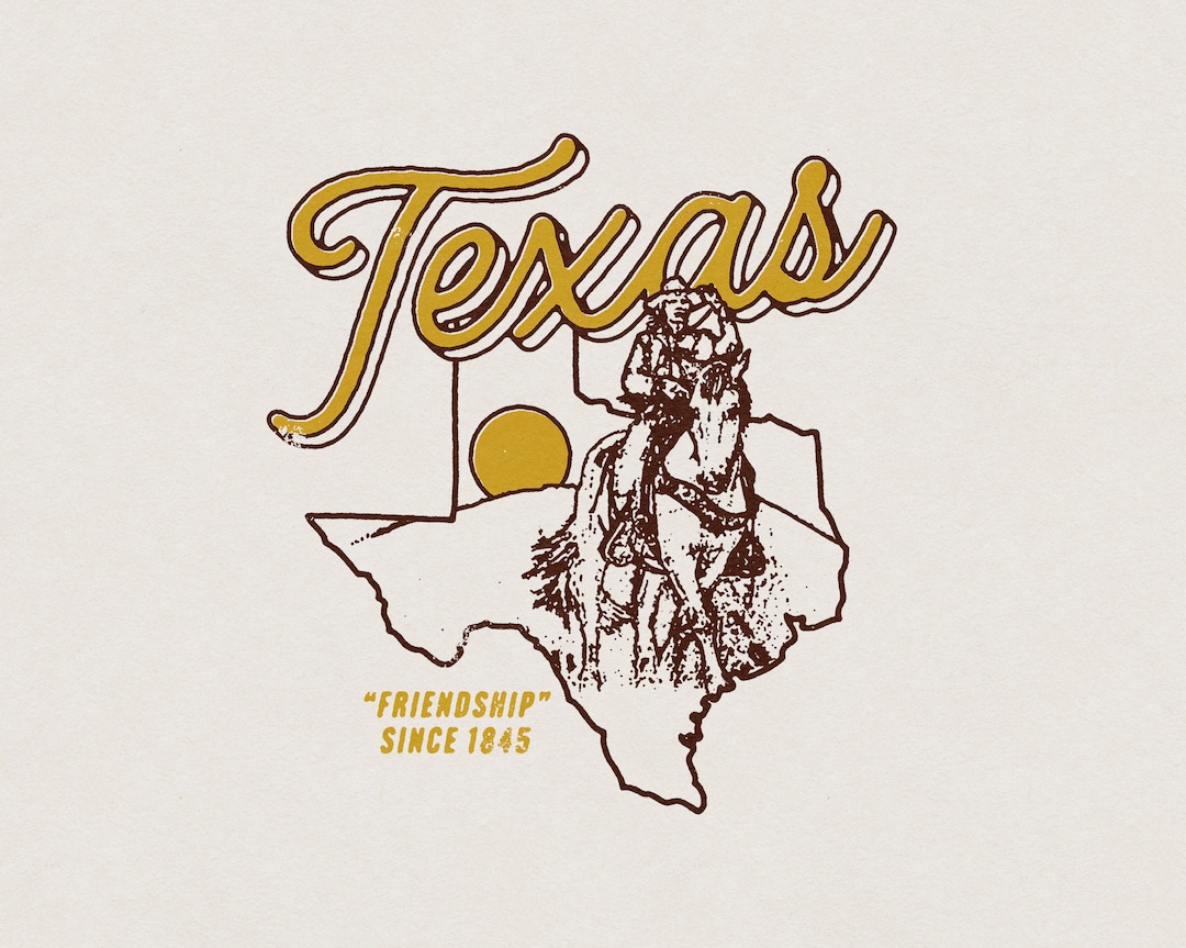 Texas Friendship American Western Country Cowboy Cowgirl Horse ...
