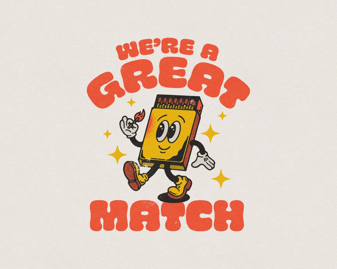 We're a Great Match Cute Funny Retro Vintage Valentine's Day Matchbook ...