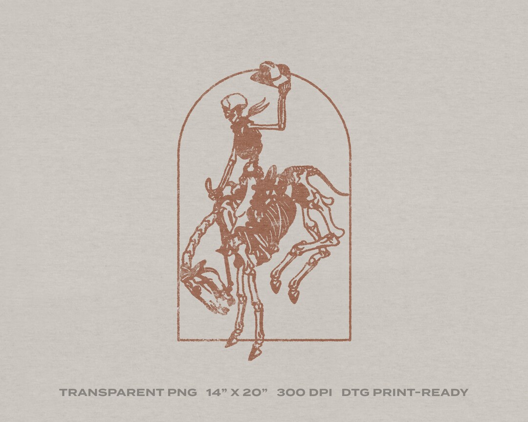 Country Cowboy Skeleton Riding a Bucking Horse Transparent PNG Digital ...