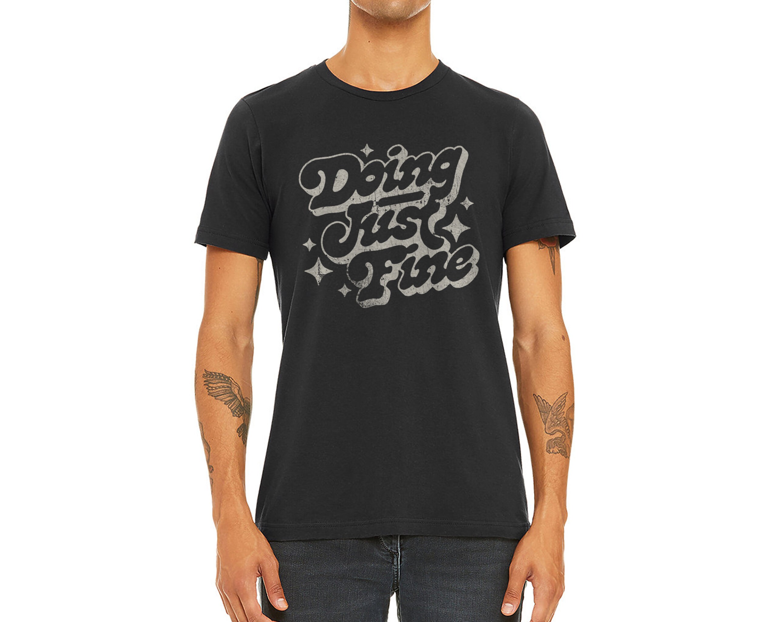 Doing Just Fine Vintage Retro Type Hipster Phrase Transparent - Etsy