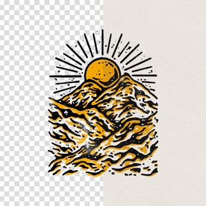 Western Cowboy Desert Sun Retro Vintage Transparent PNG Digital ...