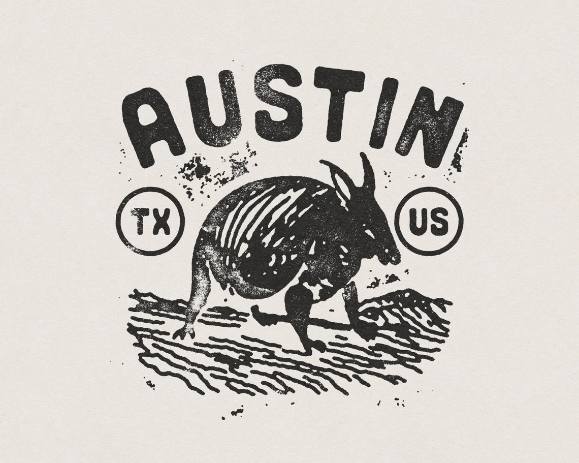 Austin Texas USA Hipster Armadillo Vintage Vacation Desert - Etsy
