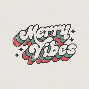 Merry Vibes Christmas Holly Jolly Hippie Holiday Spirit Funny ...