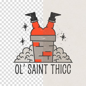 Ol' Saint Thicc, St. Nick, Funny Santa Claus Retro Vintage Christmas ...