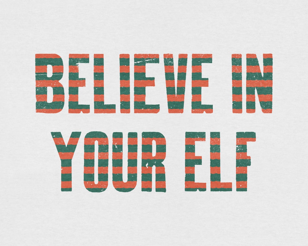 Believe in Your Elf Cute Vintage Retro Christmas Transparent PNG ...