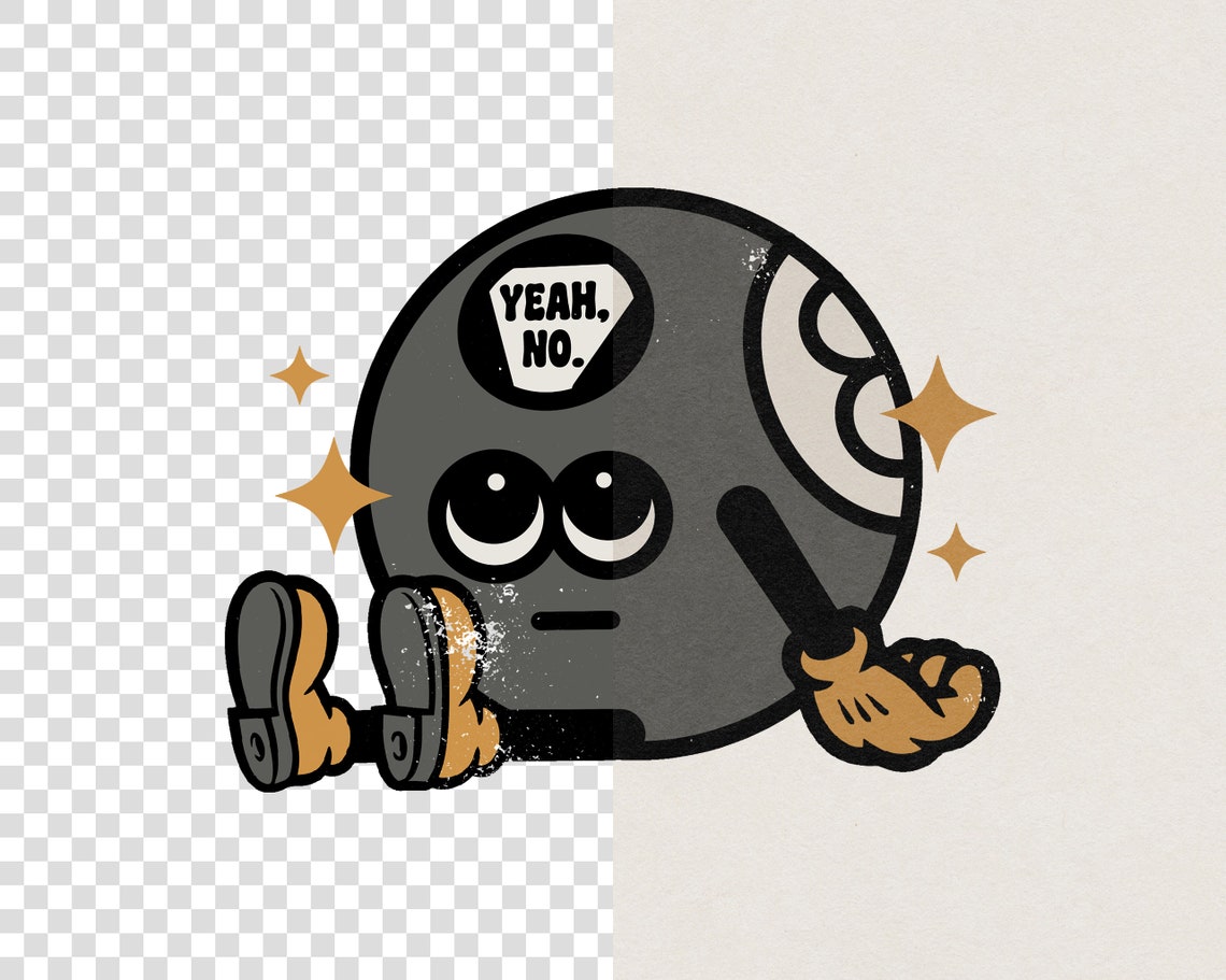 Yeah No. Magic 8 Ball Funny Retro Vintage Distressed Mascot - Etsy