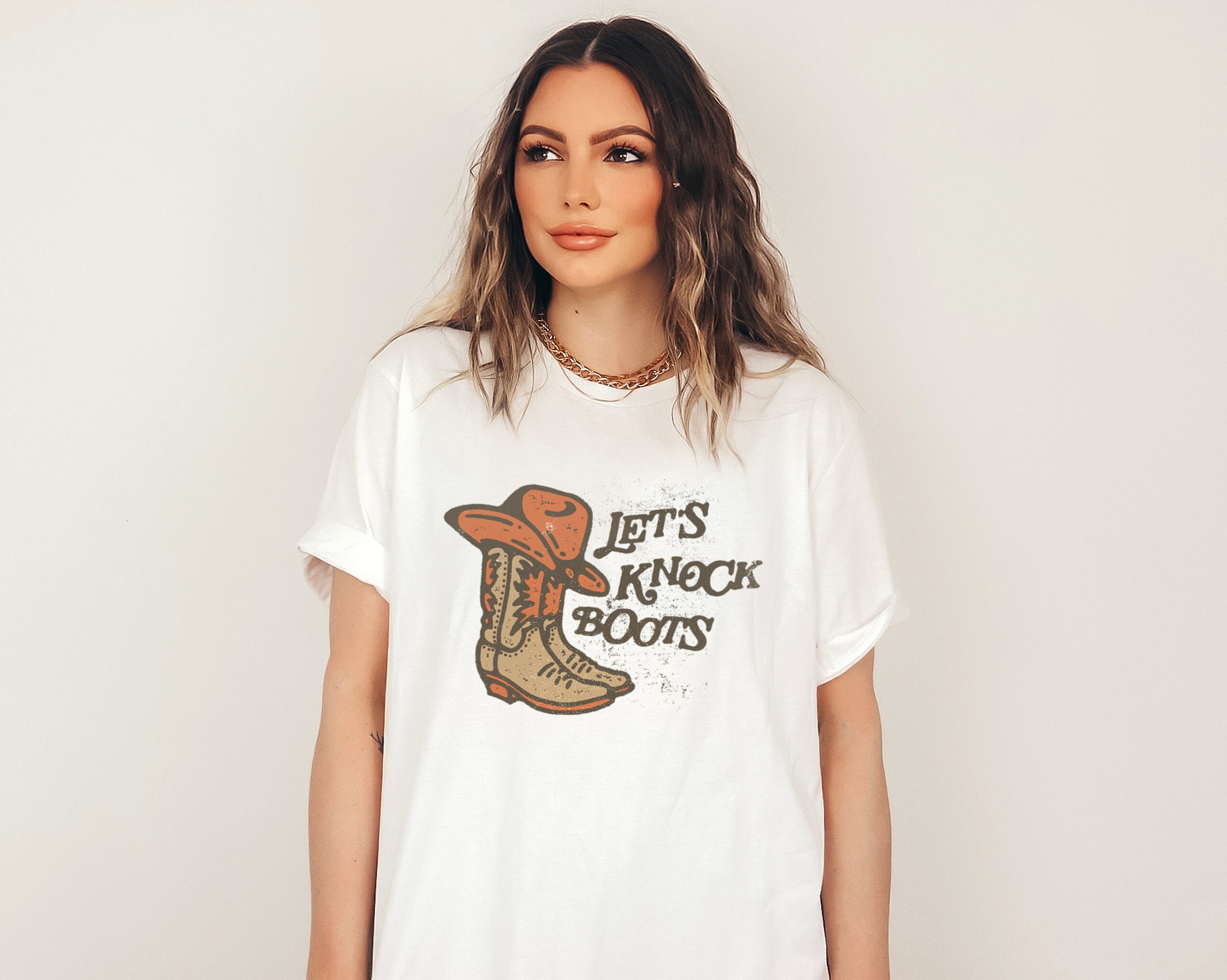 Let's Knock Boots Funny Country Western Cowboy Boots for Nashville or ...