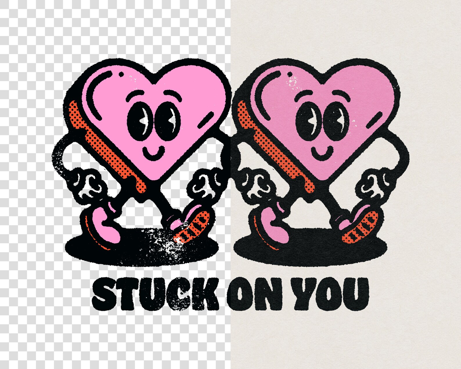 Stuck on You Cute Funny Retro Vintage Valentine's Day - Etsy