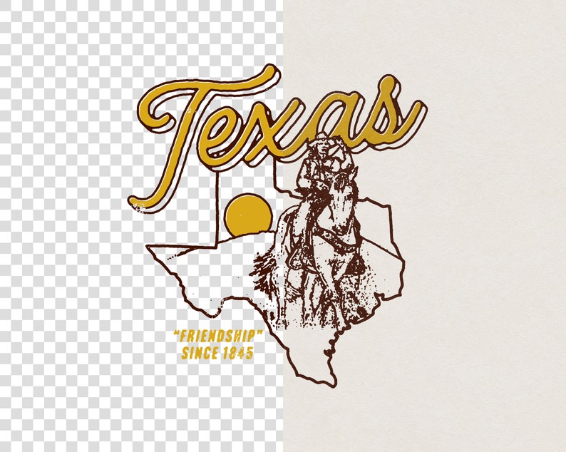 Texas Friendship American Western Country Cowboy Cowgirl Horse ...