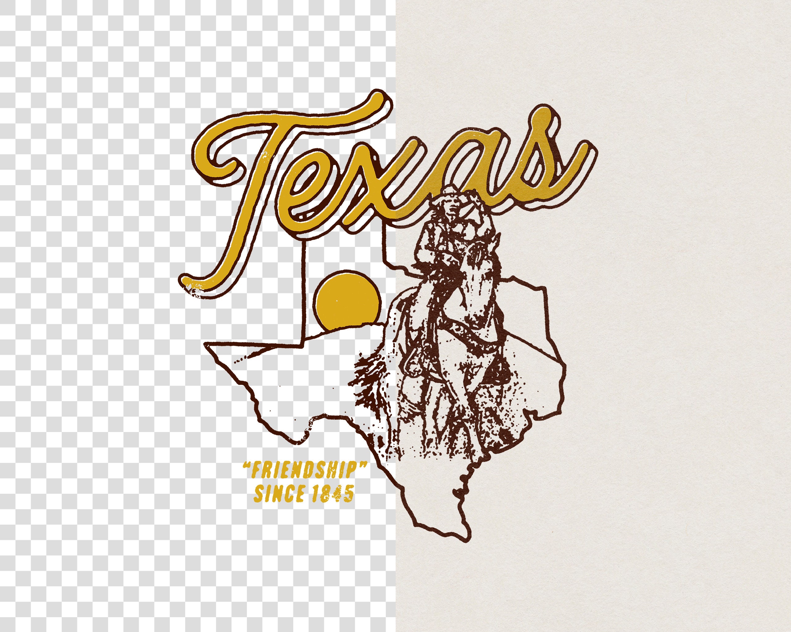 Texas Friendship American Western Country Cowboy Cowgirl Horse ...